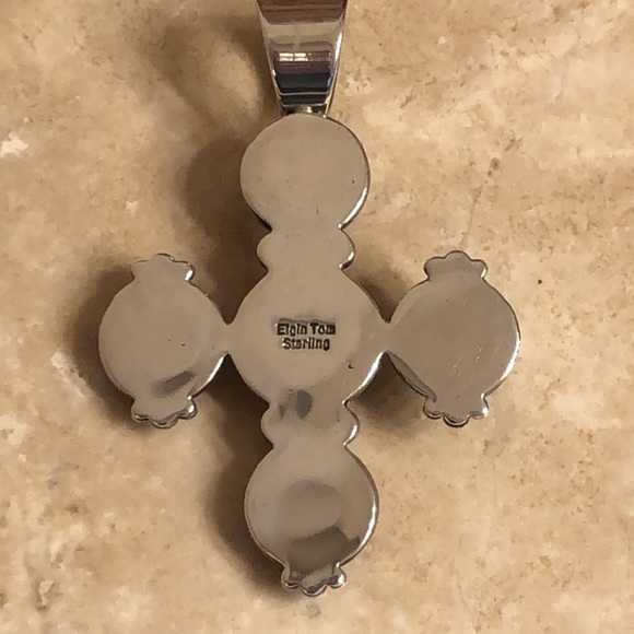 Elgin Tom | Jewelry | Elgin Tom Garnet Cross Pendant Navajo | Poshmark